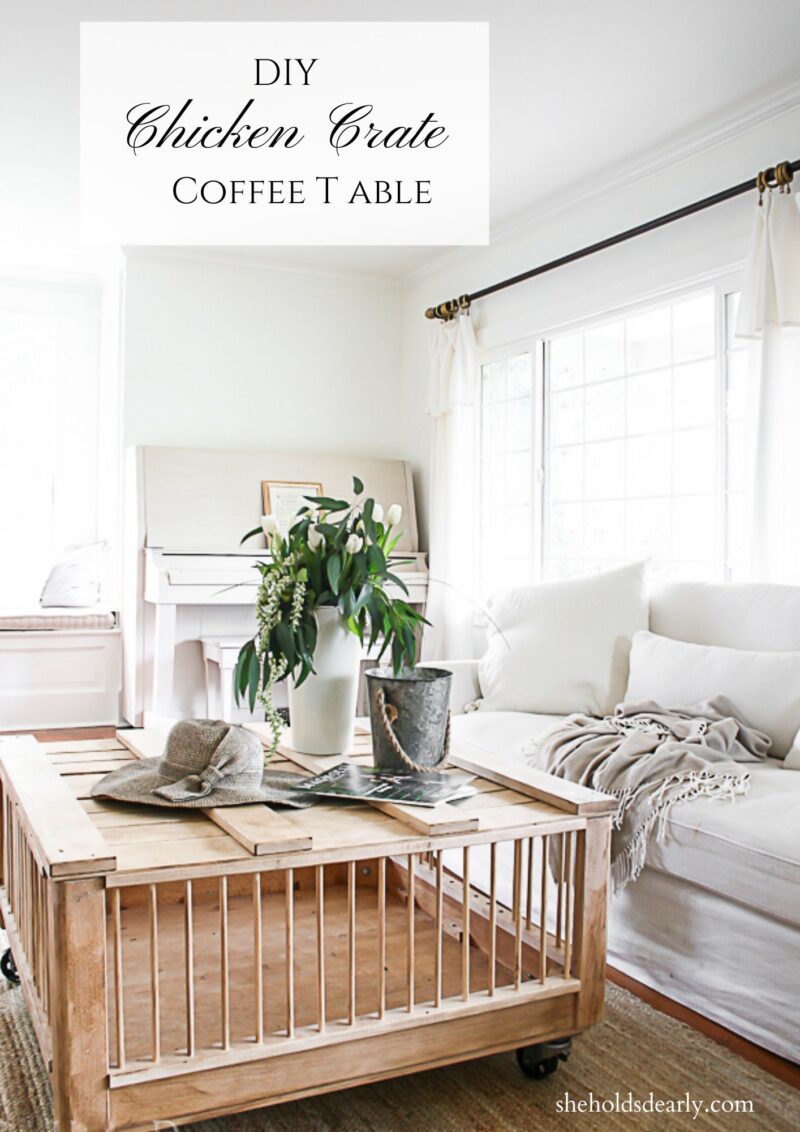 DIY Chicken Crate Coffee Table - She Holds Dearly