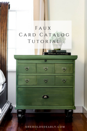 How To Turn A Dresser Into A Vintage Faux Card Catalog - She Holds Dearly