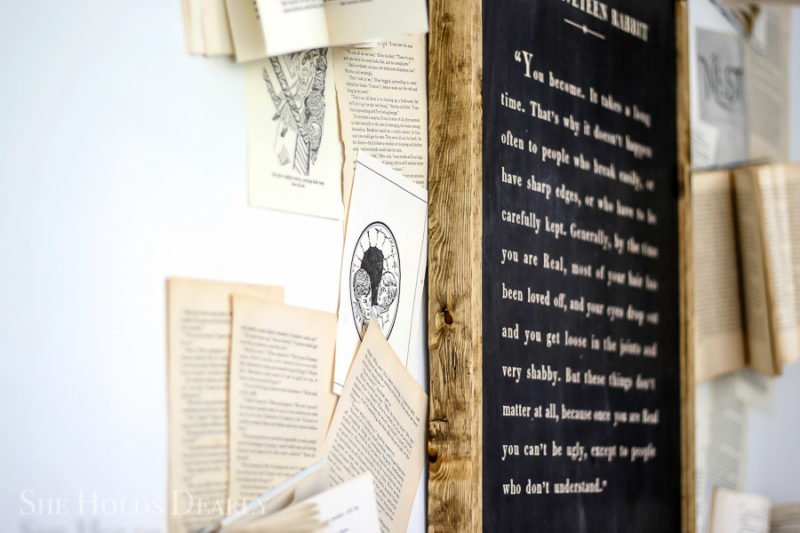 Book Page Wall Tutorial - She Holds Dearly