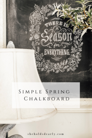 Designing a Simple Spring Chalkboard - She Holds Dearly