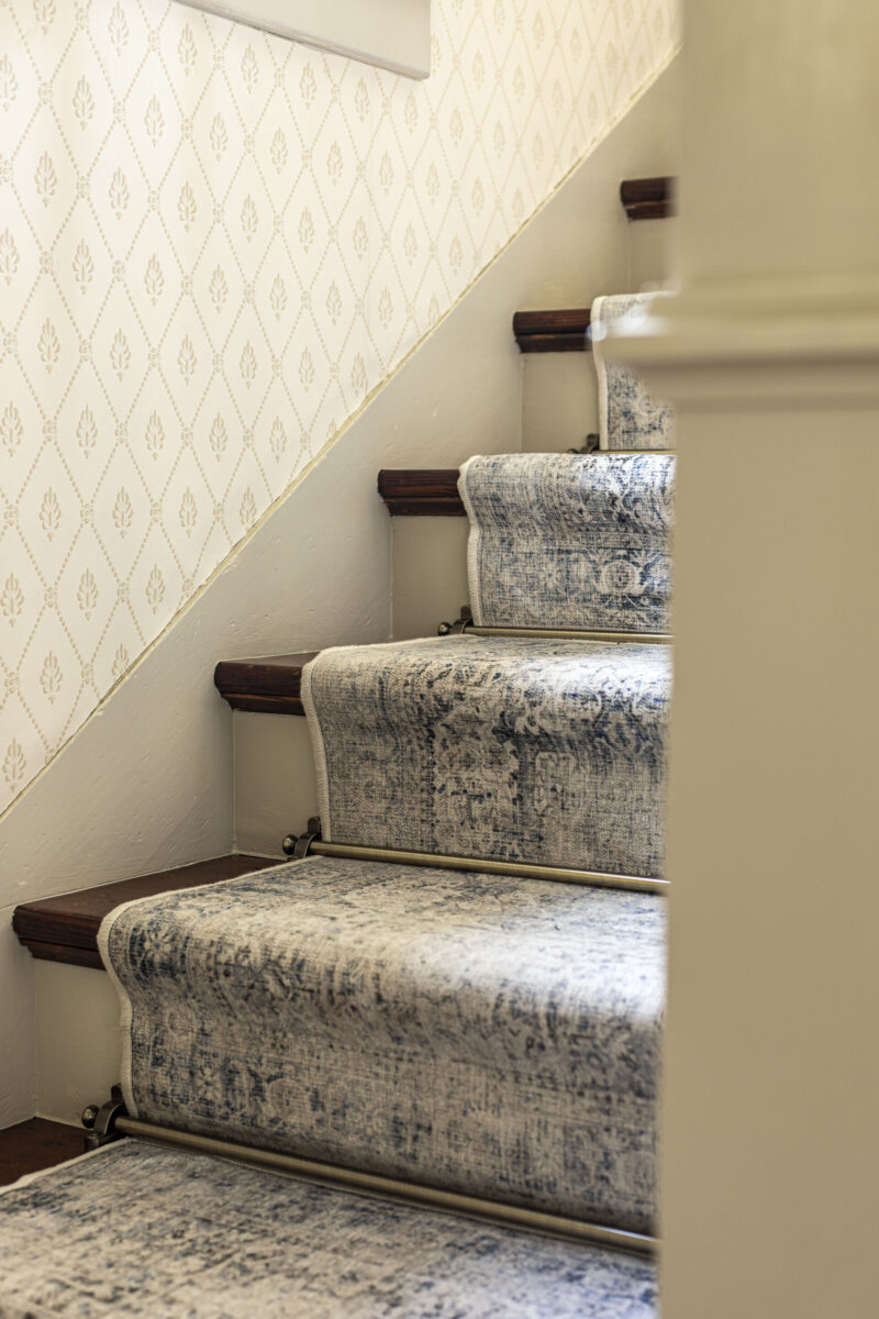 DIY Washable Stair Runner - She Holds Dearly