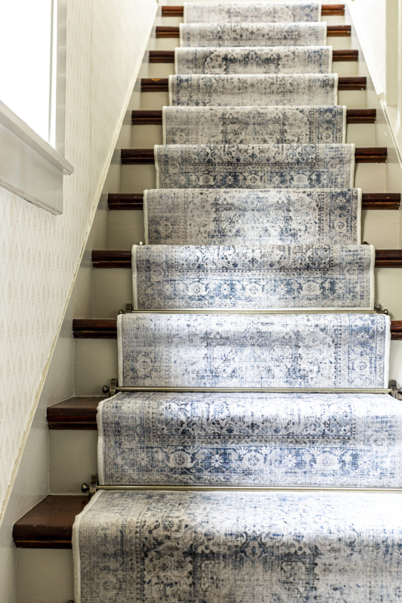 DIY Washable Stair Runner - She Holds Dearly