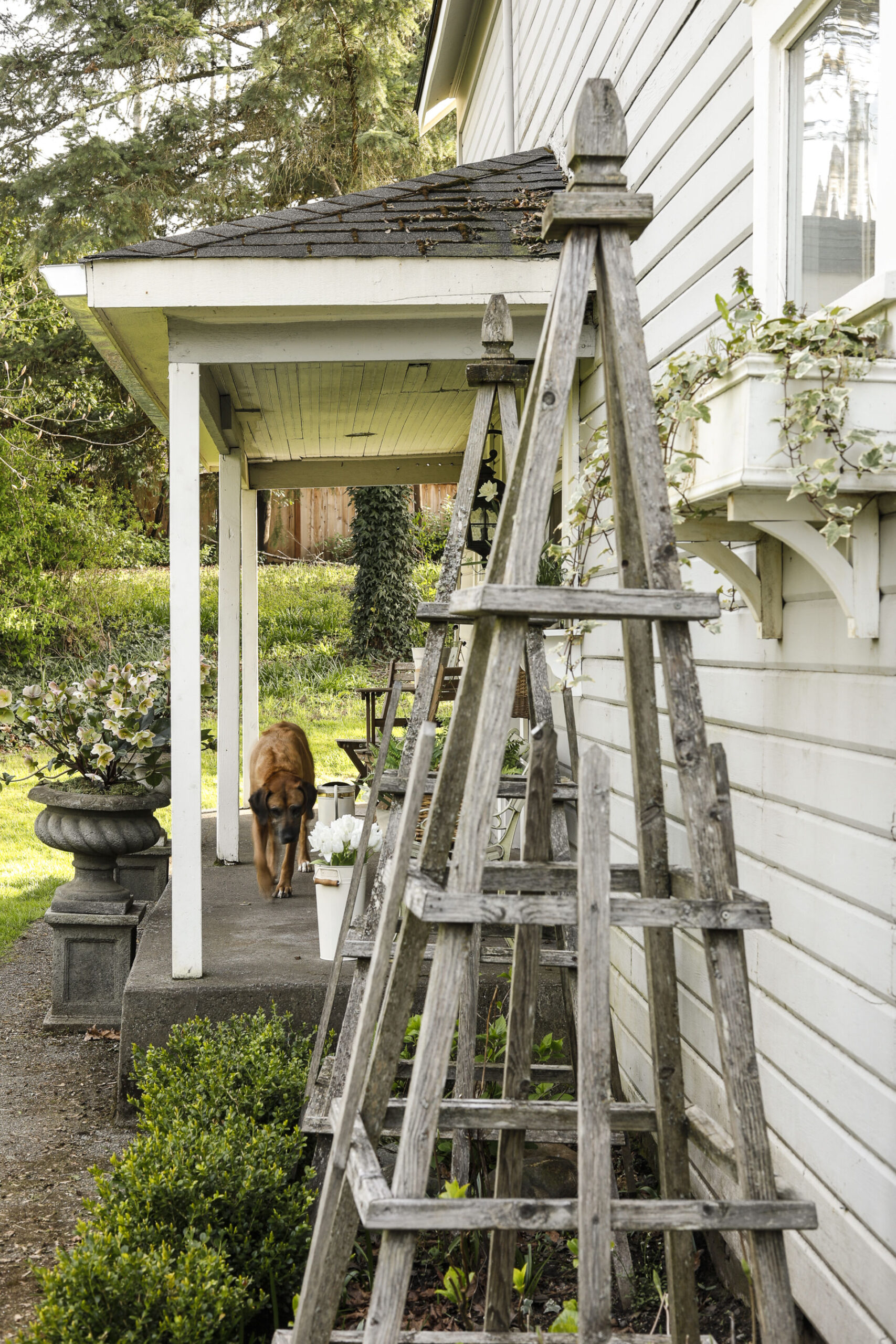 Beautiful French Garden Style Front Porch Details - She Holds Dearly